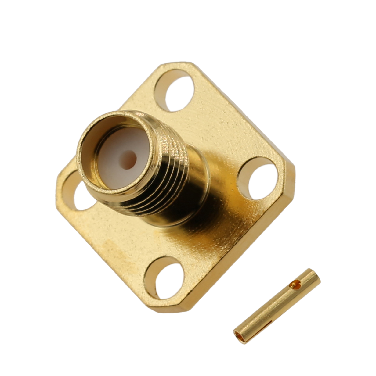 SMA Connector Female 4-hole Flange Solder For 141 Cable from China ...